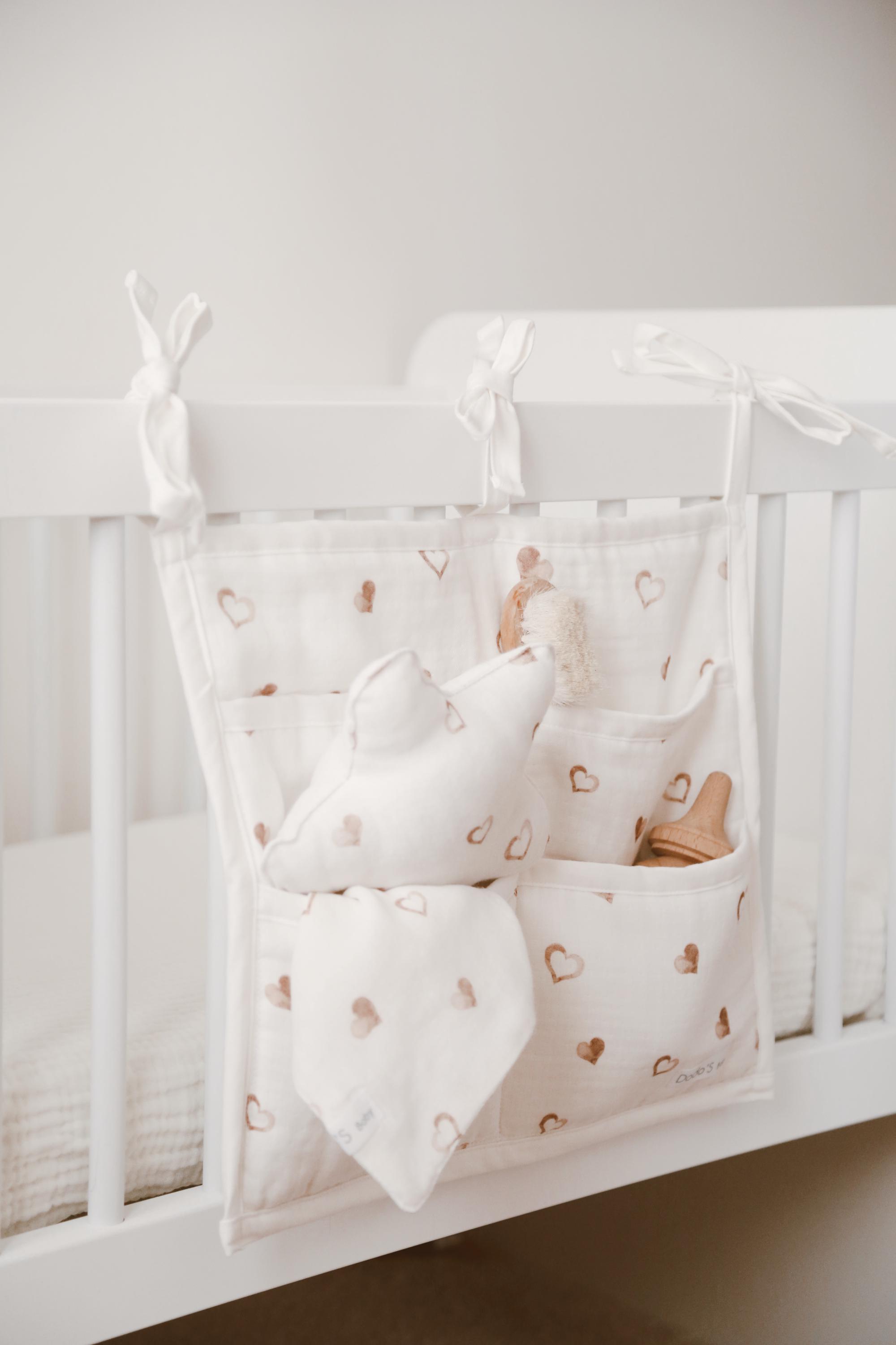 Adorable Multi-purpose Crib Organizer – Heart Bunny Family Design ...