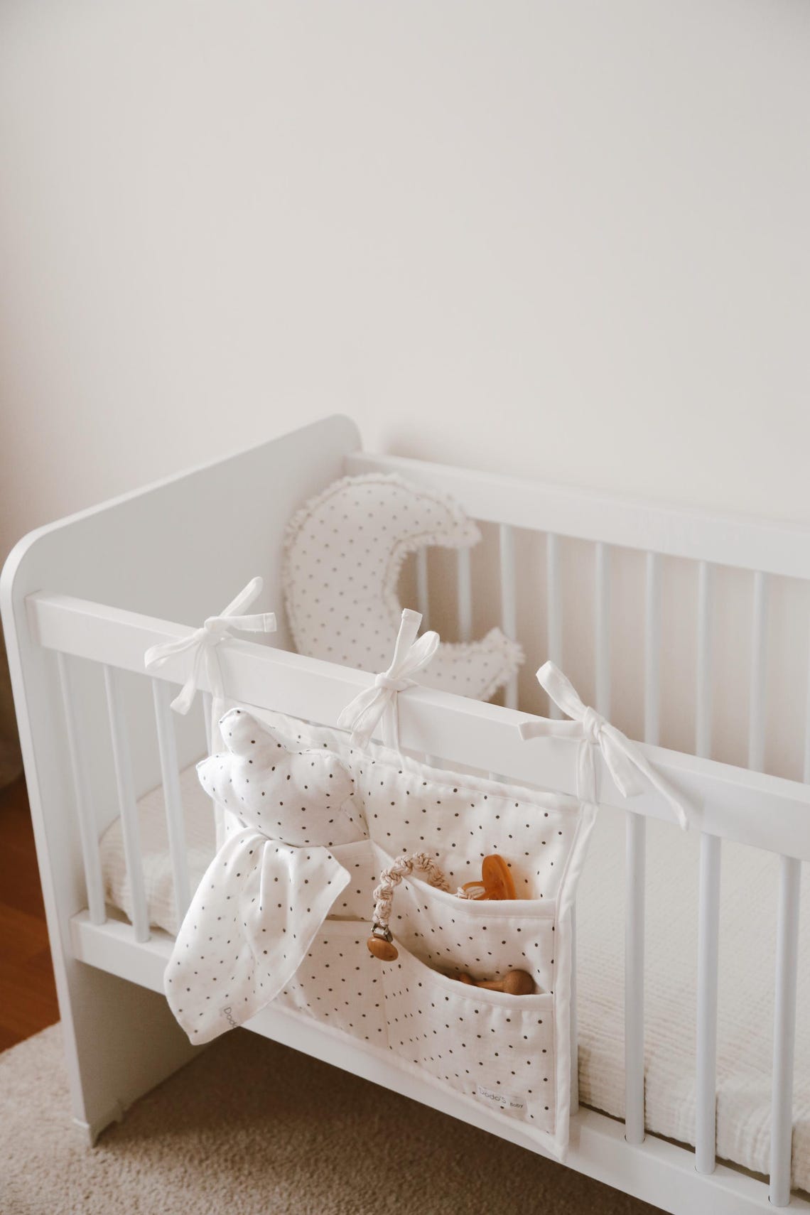 Adorable Multi-purpose Crib Organizer – Heart Bunny Family Design ...