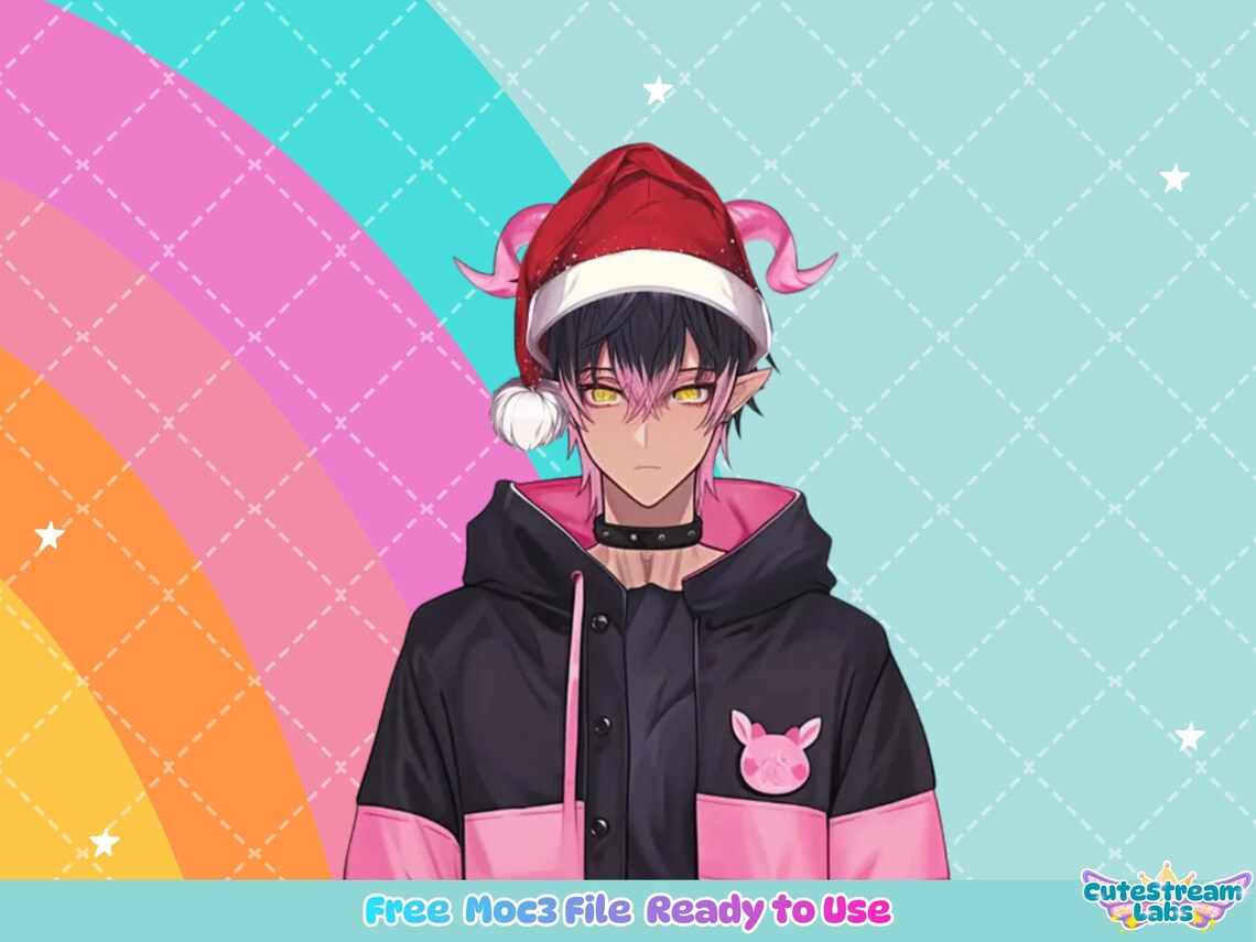 Vtuber Santa Hat Digital Download | Christmas PNG Asset | Festive ...