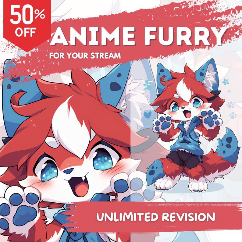 Furry Chibi, Chibi Commission, PFP for Twitch, Chibi Furry, Furry Pfp ...