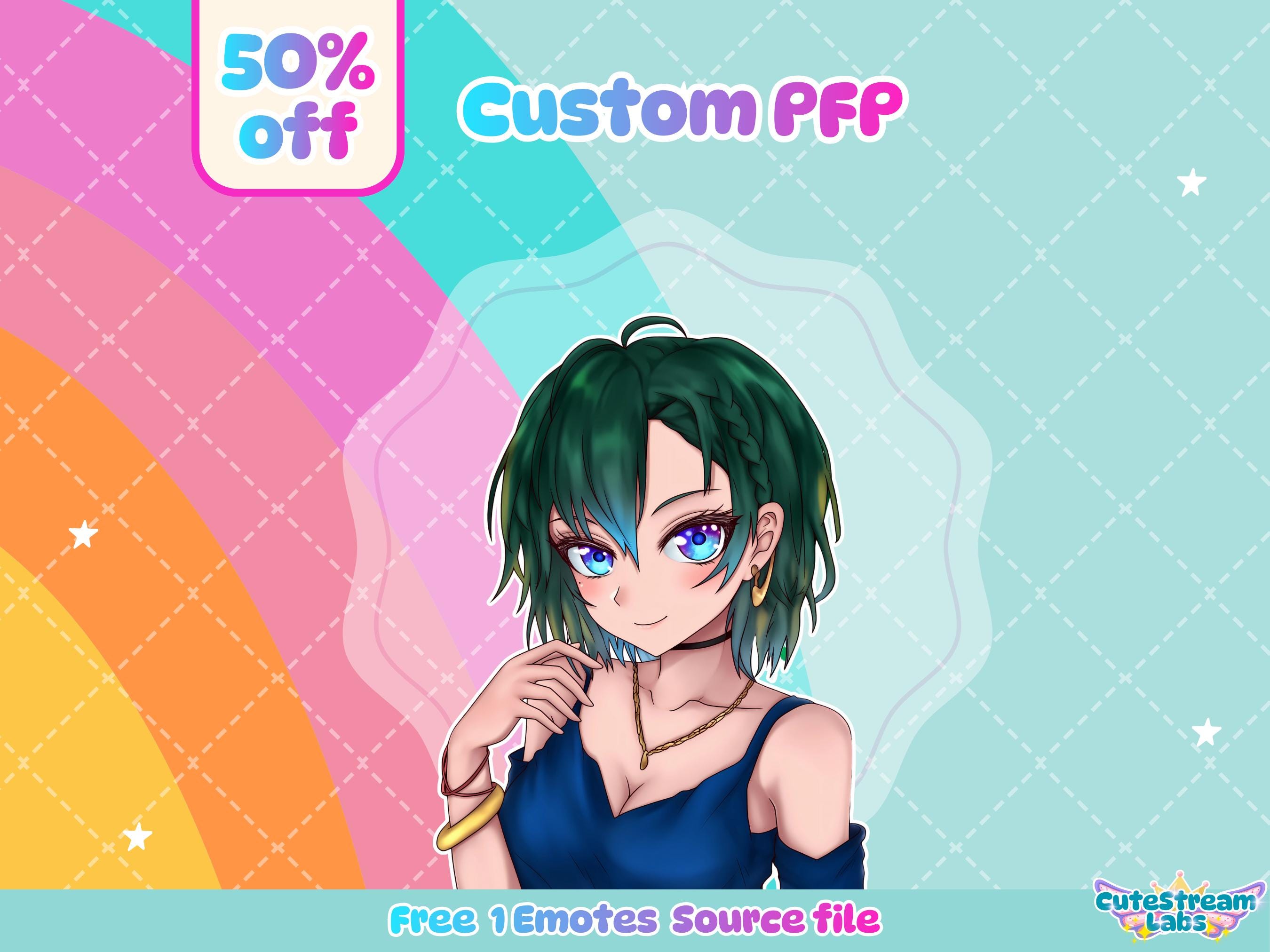 Custom Anime PFP, Personalized Profile Picture, Digital Art Avatar ...