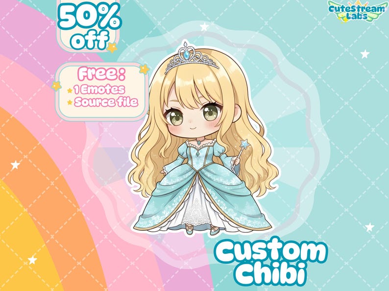 Custom Chibi Character PNG – Cute Chibi Art Commission for Vtuber ...
