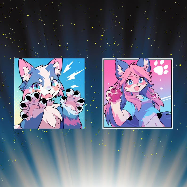 Furry Telegram Sticker Pack YCH 8 STICKER [furry / Anthro / Fursona] - Etsy