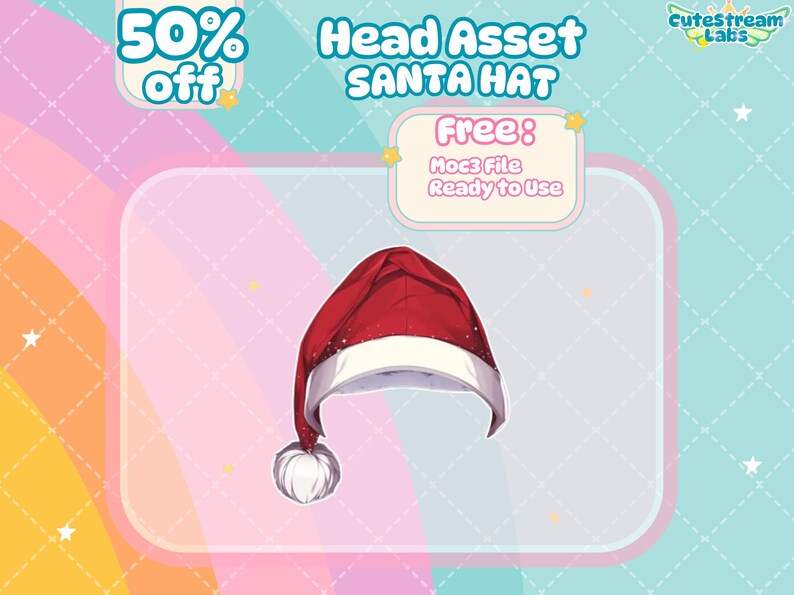 Vtuber Santa Hat Digital Download | Christmas PNG Asset | Festive ...
