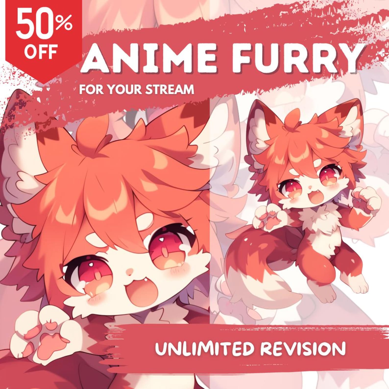Furry Chibi, Chibi Commission, PFP for Twitch, Chibi Furry, Furry Pfp ...