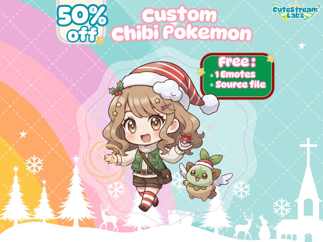 Custom Chibi Pokémon Trainer | Personalized Trainer Artwork | Cute ...