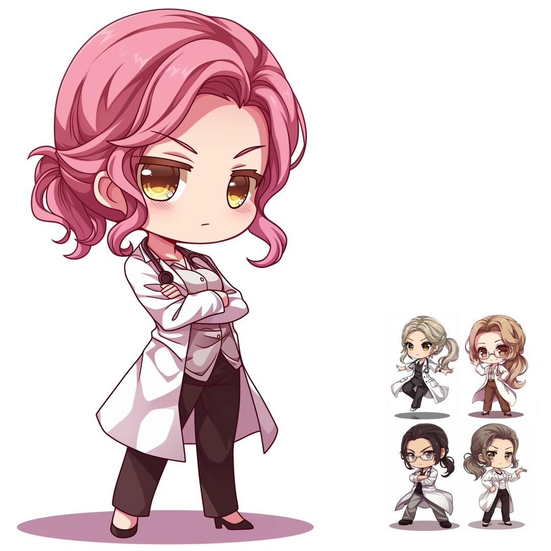 Premade Chibi Clipart Bundle , Doctor Clipart, Chibi Doctor , Chibi ...