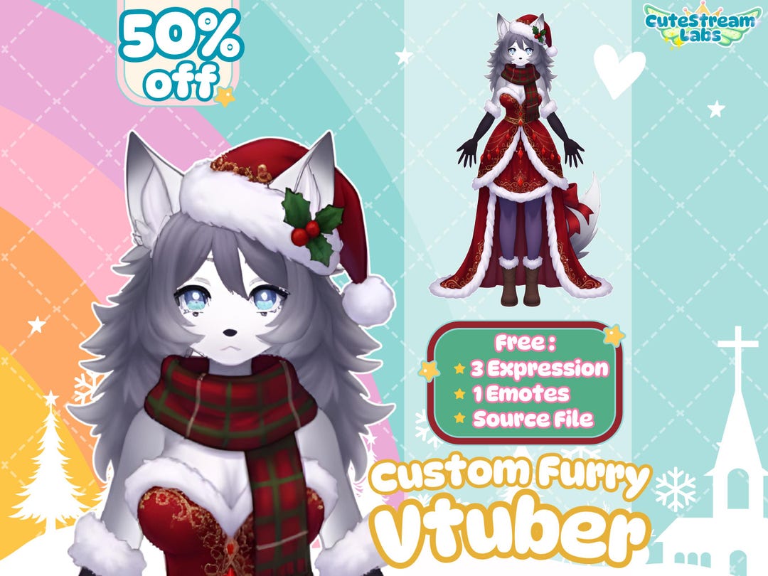 Furry Vtuber Model – Custom Furry Art Commission, 2D Avatar Design for ...