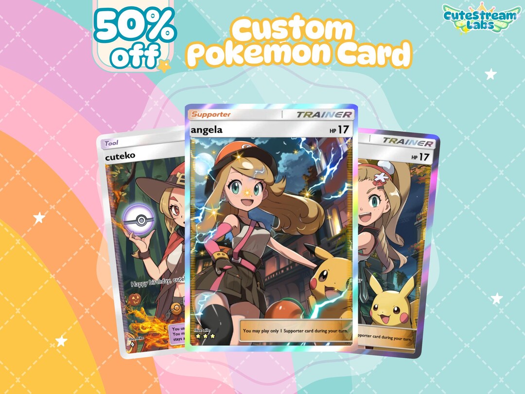 Pokemon Card Commission | Custom Trainer Card | Personalized Card Art ...