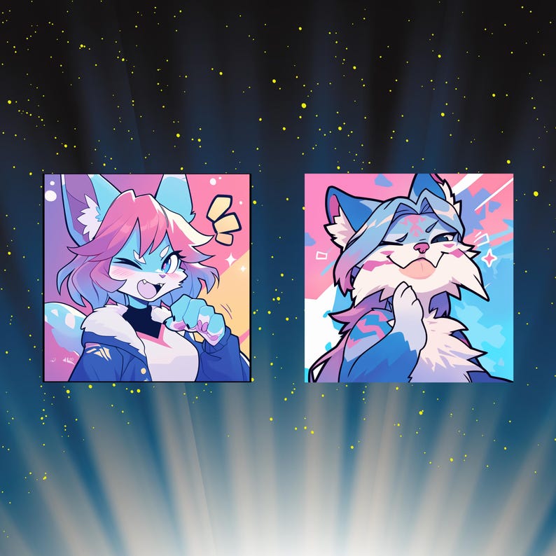 Furry Telegram Sticker Pack YCH 8 STICKER [furry / Anthro / Fursona] - Etsy