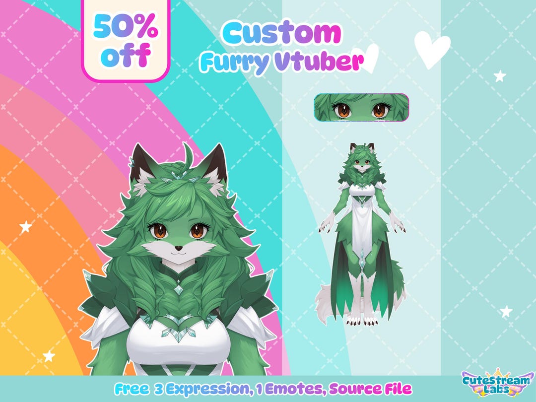 Custom Furry Vtuber Model – Live2d Character Design - Etsy
