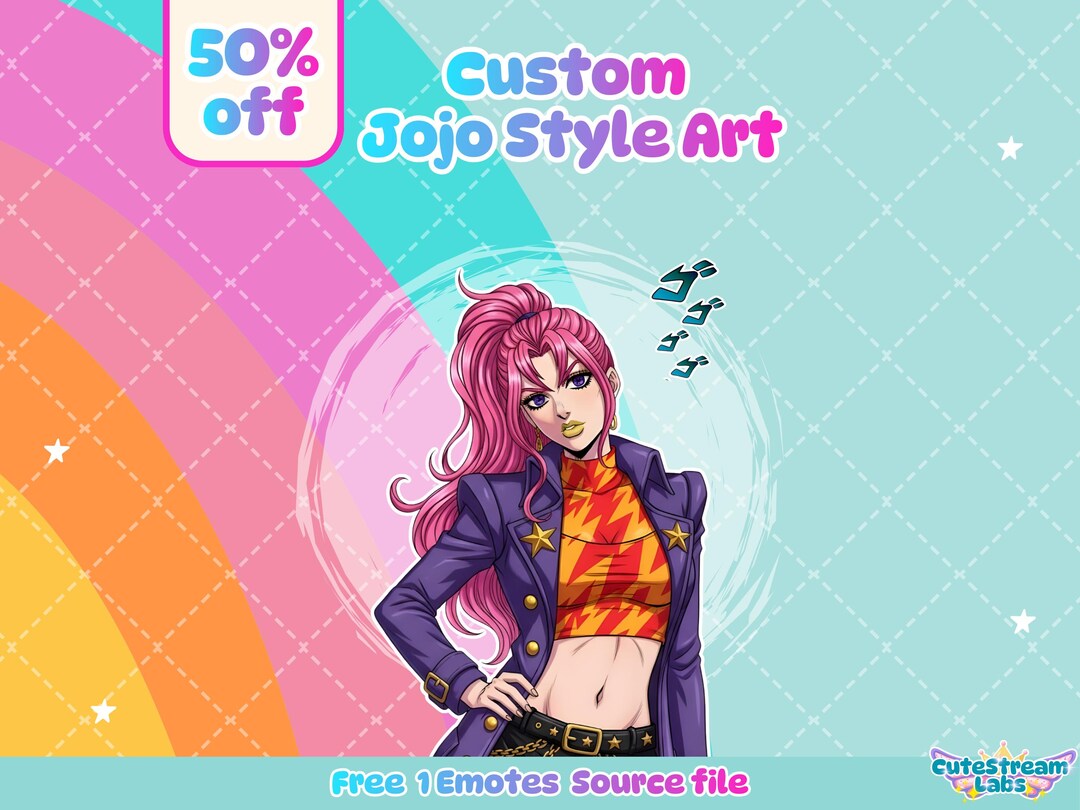 Jojo Style Portrait – Custom Anime Bizarre Art Commission, Personalized ...
