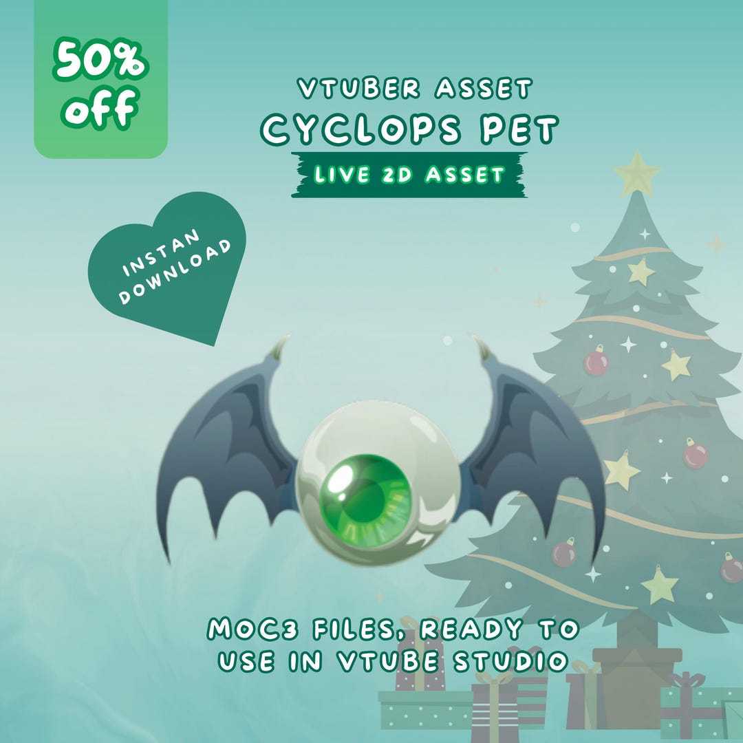 Premade Vtuber Pet | Vtuber Cyclops Pet Asset - Etsy