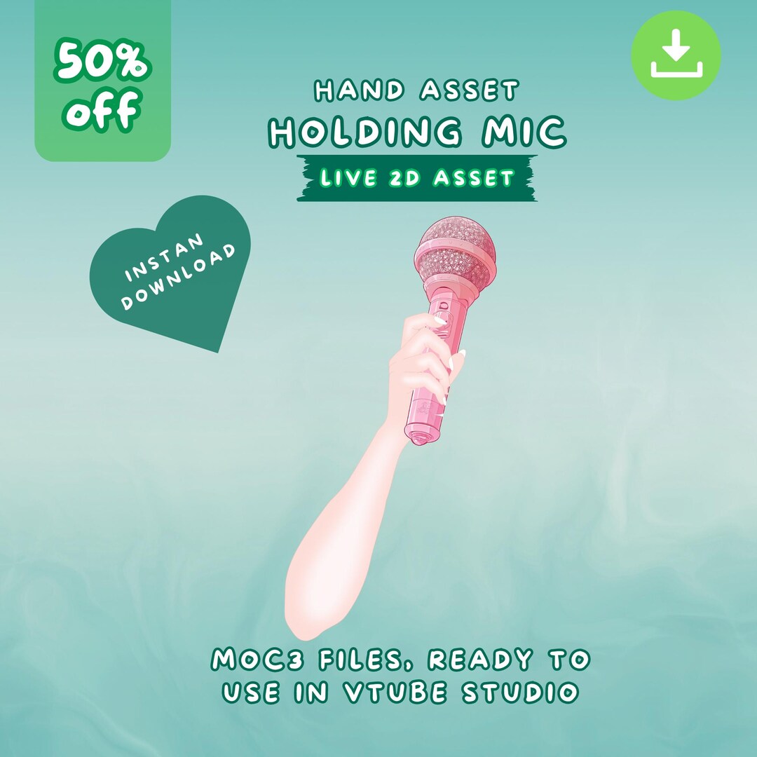 Vtuber Asset Vtuber Hand Asset Rigged Mic Asset Premade Assets Rigged ...