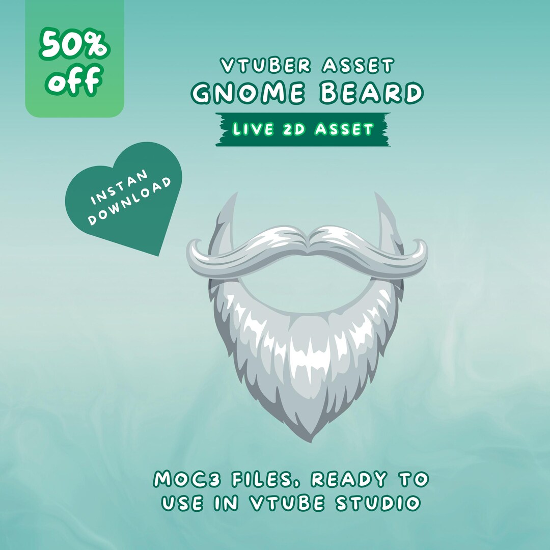 Rigged Gnome Beard Vtuber Asset (digital Download) - Etsy