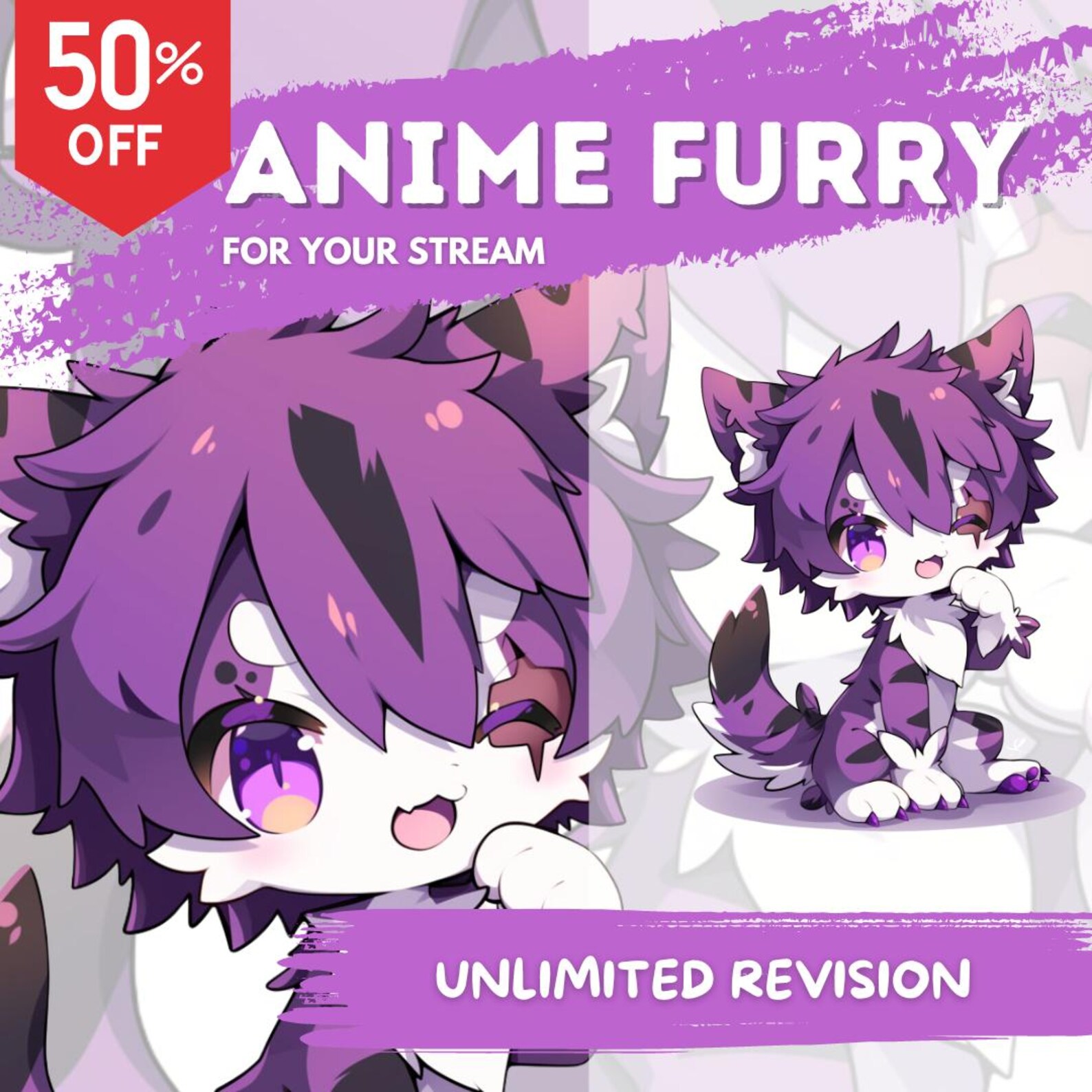 Furry Chibi, Chibi Commission, PFP for Twitch, Chibi Furry, Furry Pfp ...