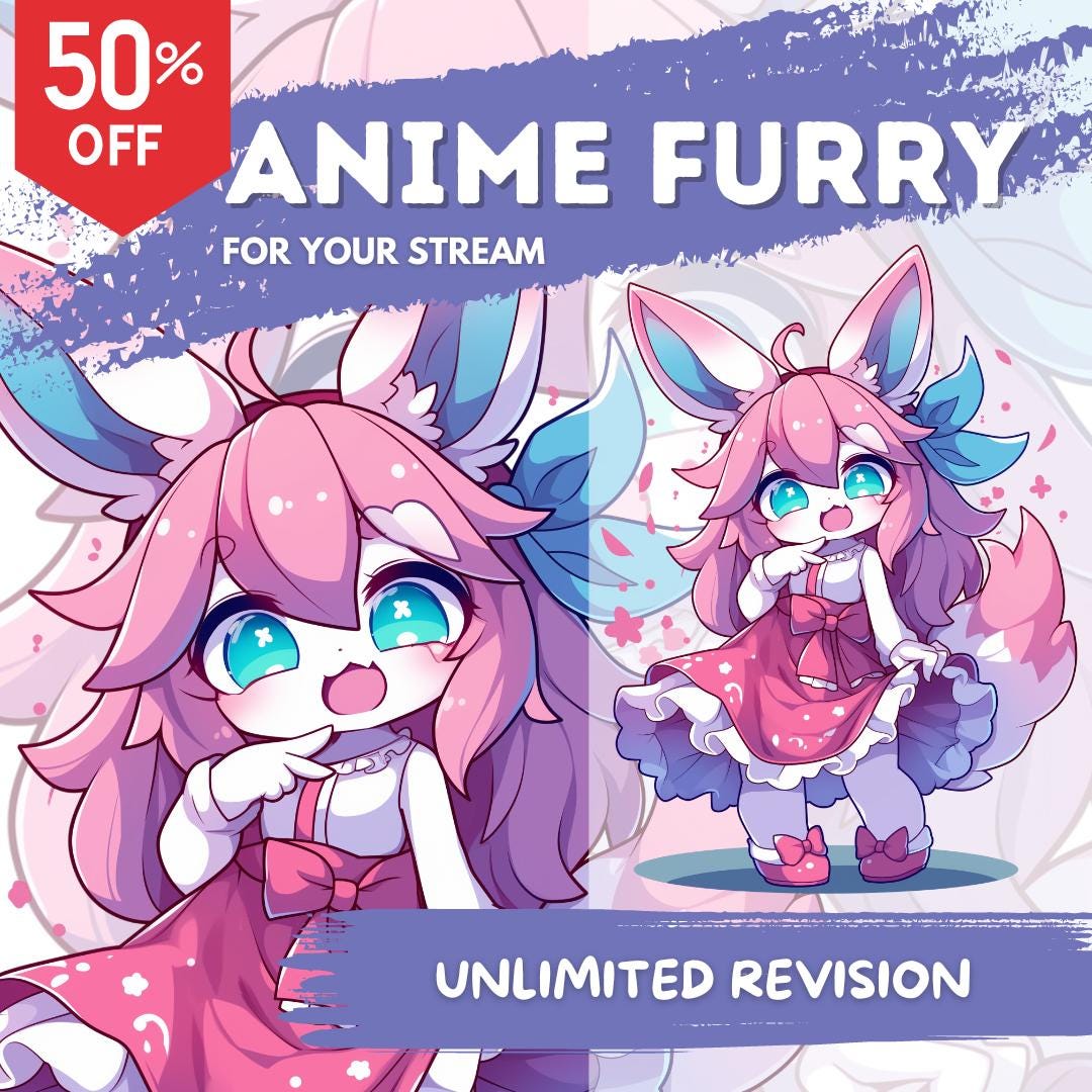 Furry Character Chibi | Chibi Commission | Furry for Twitch | Chibi ...