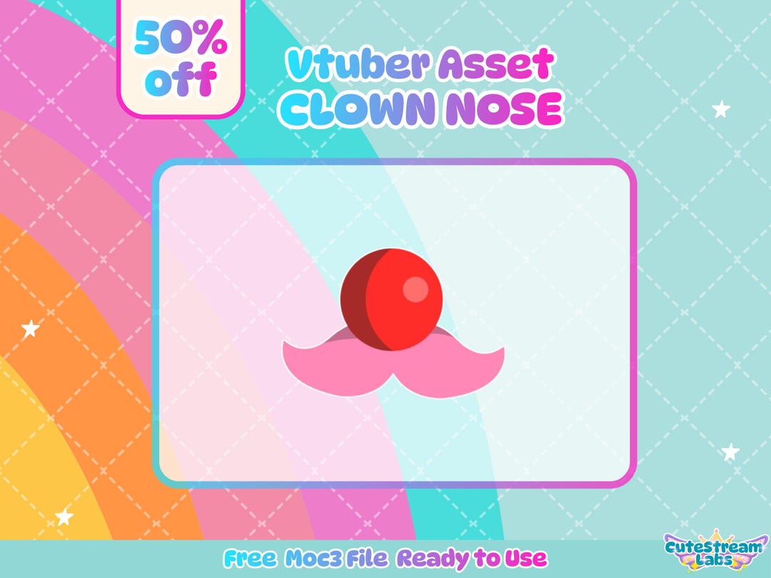 Rigged Clown Nose Vtuber Asset: Animated Red Nose Prop (digital ...