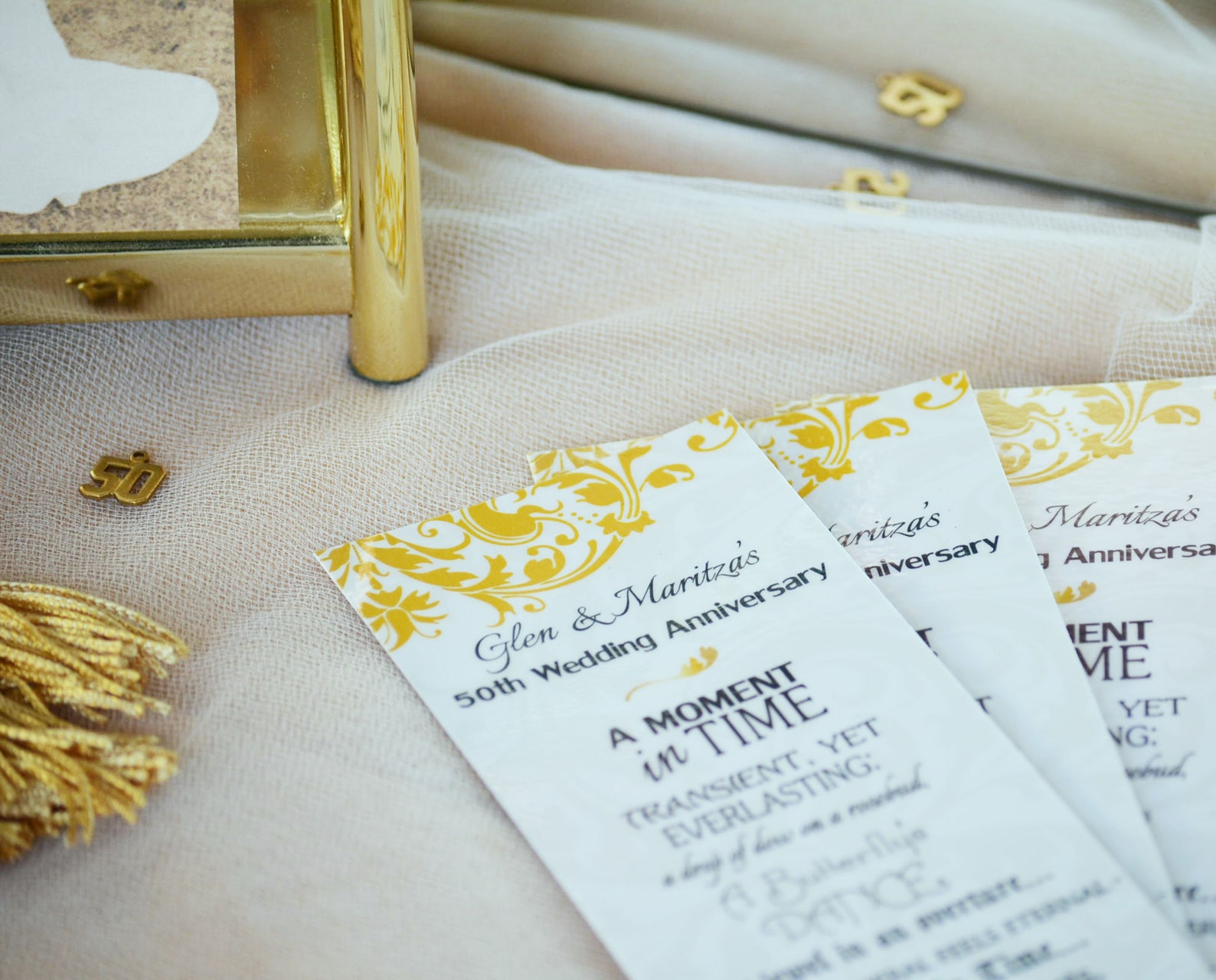 50th Wedding Anniversary Bookmarks Golden Anniversary Event | Etsy
