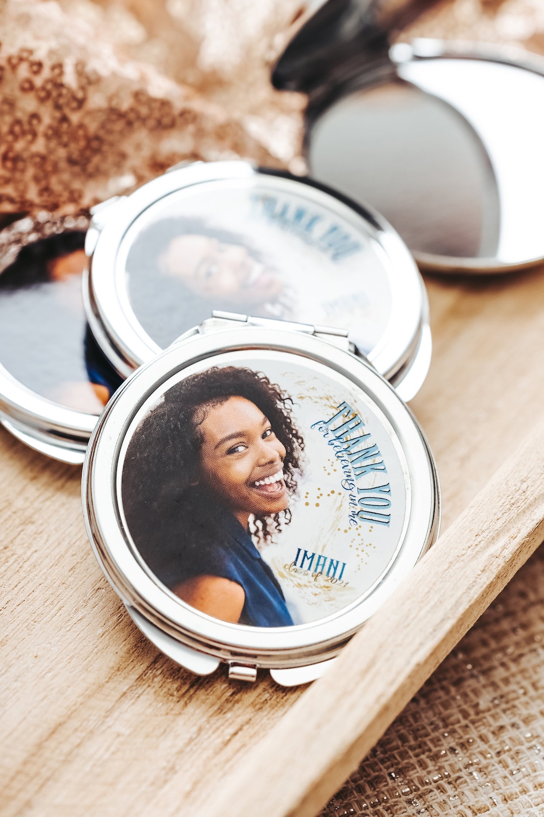 Personalized Graduation Party Favors | Compact Mirrors | Custom Photo ...