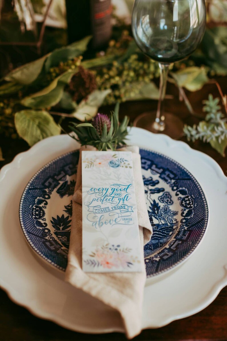 Floral Scripture Bookmarks for Easter or Wedding Favors - Etsy