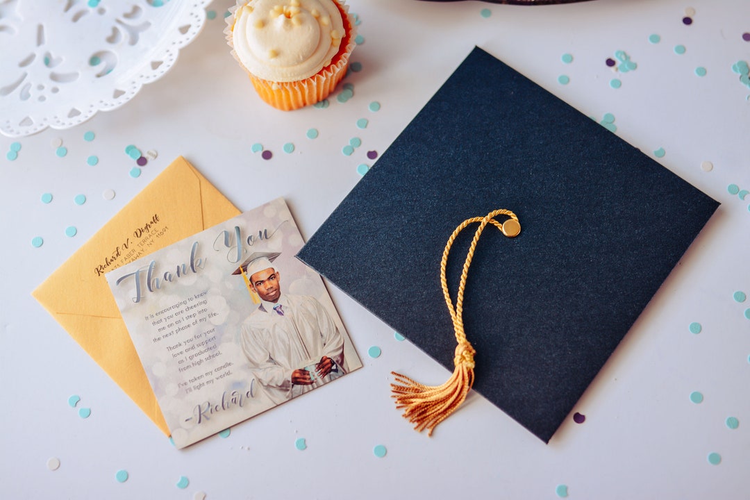 Graduation Cap Invitation With Tassel | Mortarboard Invitations for ...