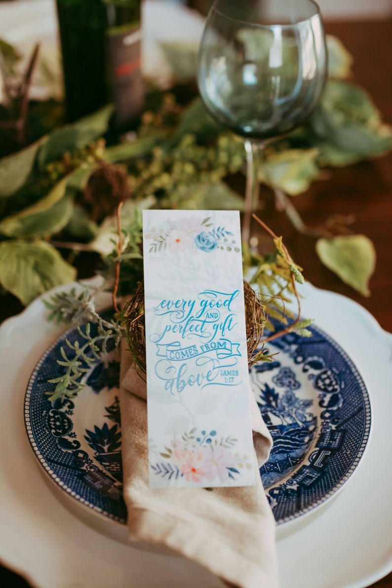Floral Scripture Bookmarks for Easter or Wedding Favors - Etsy