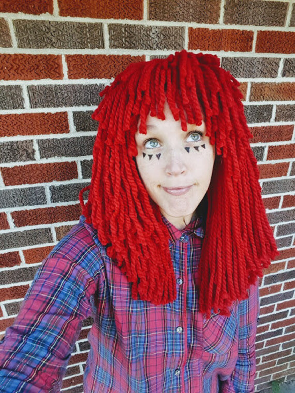 Any Size Fluffy Red Rag Doll Scary Doll Wig for Halloween and | Etsy