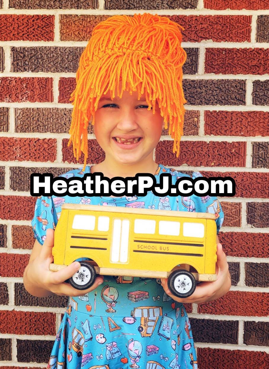 The Frizzle Secret Agent Any Size Crocheted Orange Yarn Wig Handmade - Etsy