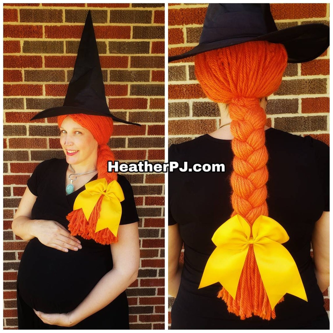 Any Size Long Braided Orange Yarn Wig Handmade With Fat Quality Yarn ...