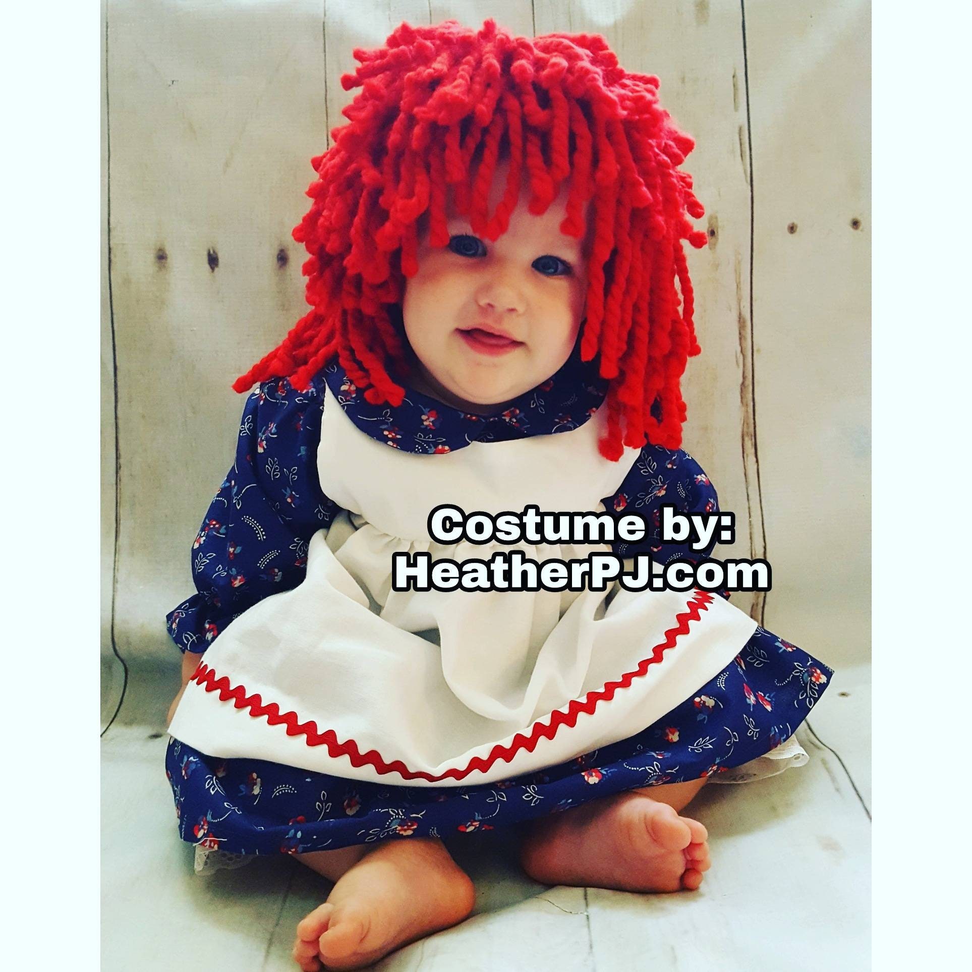 Any Size Fluffy Red Rag Doll Scary Doll Wig for Halloween and | Etsy