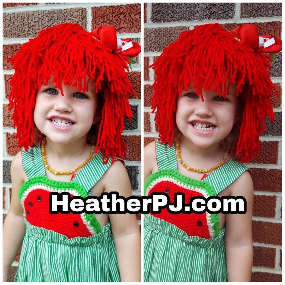 Rag Doll Wig DIY Kit in Orange and Red for Raggedy Ann Raggedy Andy or ...