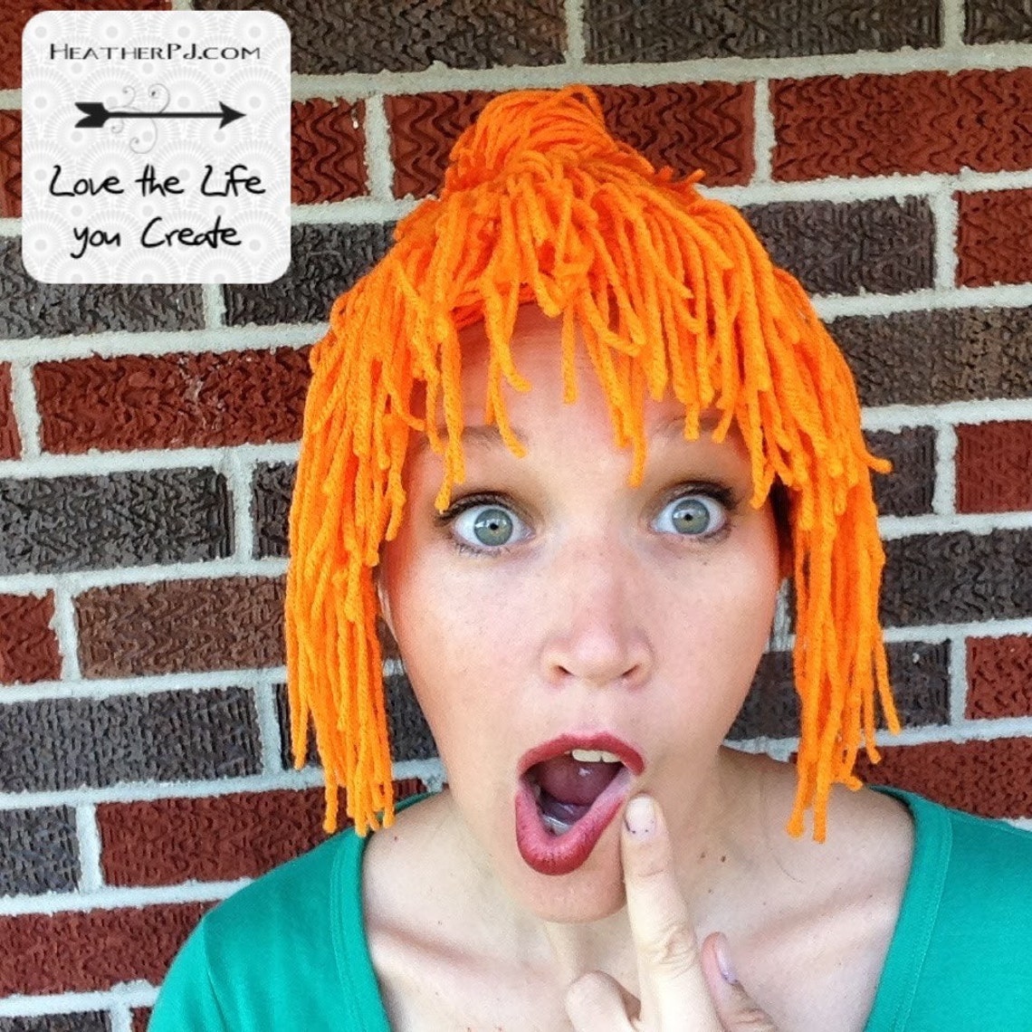 The Frizzle Secret Agent Any Size Crocheted Orange Yarn Wig Handmade - Etsy
