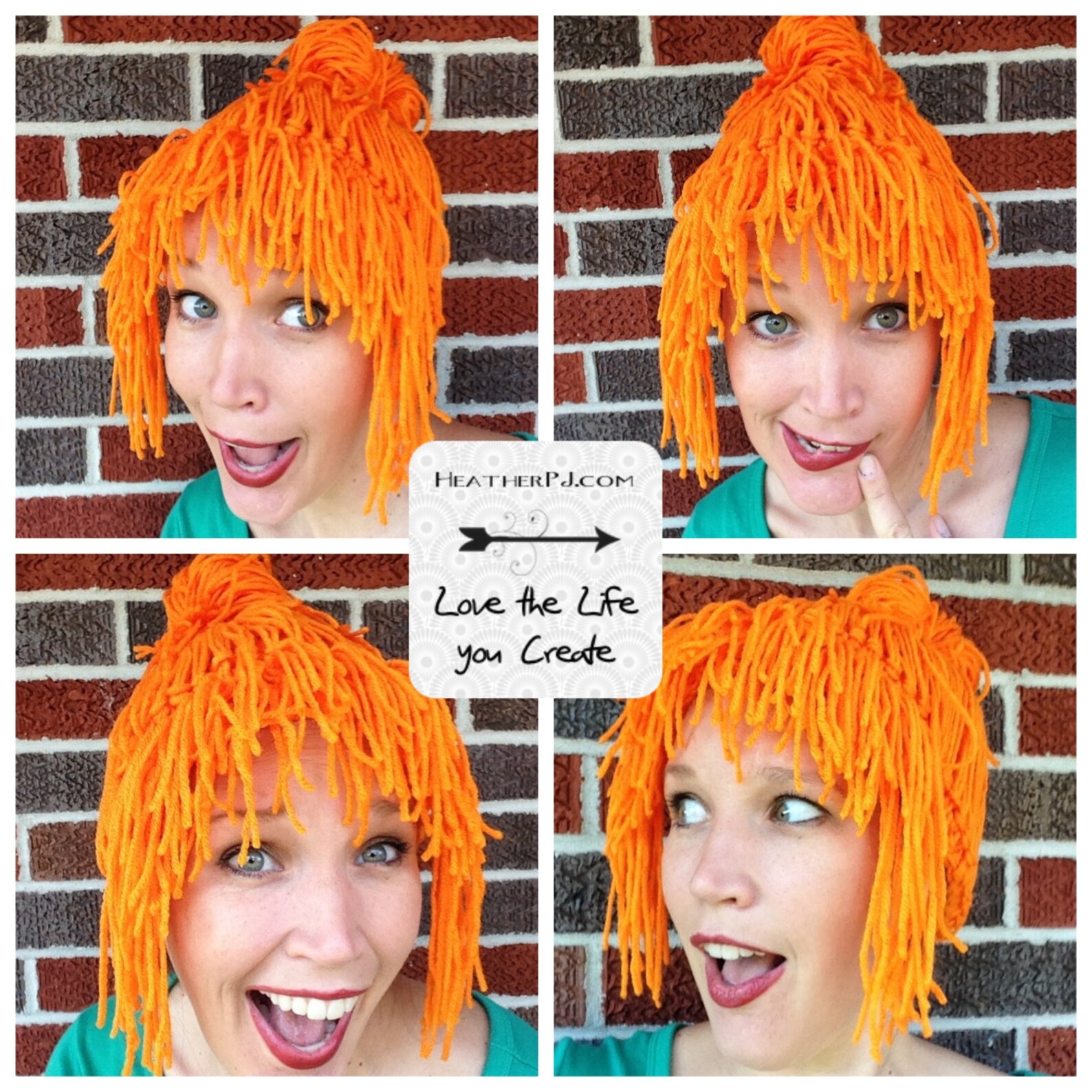 The Frizzle Secret Agent Any Size Crocheted Orange Yarn Wig - Etsy