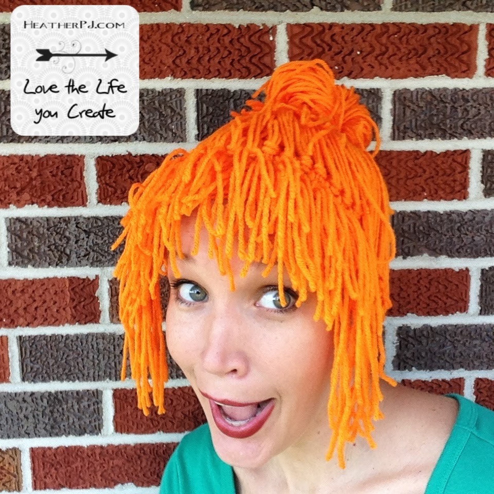 The Frizzle Secret Agent Any Size Crocheted Orange Yarn Wig - Etsy