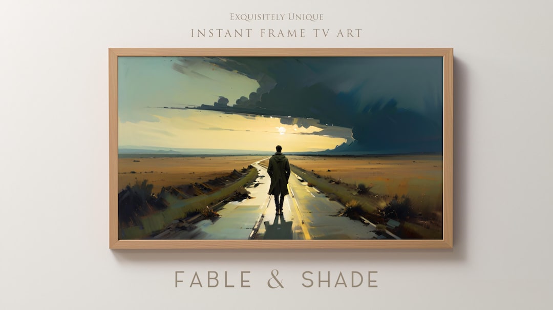 Man Walking Into Uncertainty Painting Frame TV Art Oil on Canvas ...