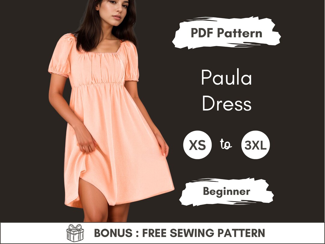 Short Smock Dress Sewing Pattern | Short Dress for Casual & Semi-formal ...