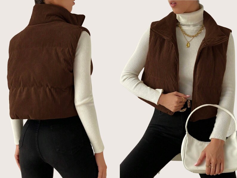 Crop Puffer Vest Sewing Pattern PDF Womens Vest Jacket Coat Pattern ...