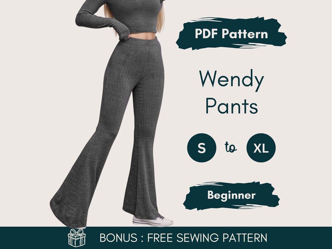 Flare Leg Pants Sewing Pattern | High-waist Trousers Pattern | Wide Leg ...
