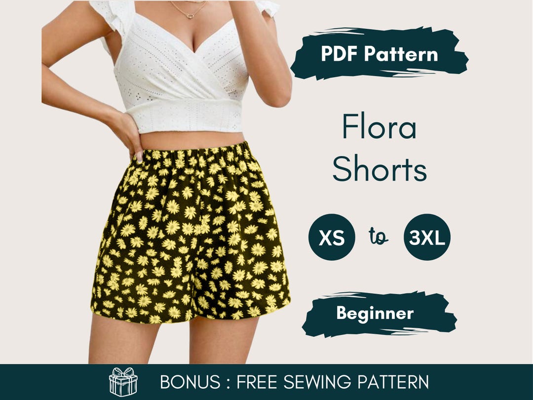 Summer Shorts Sewing Pattern – High Waist Shorts, Wide Leg Shorts ...