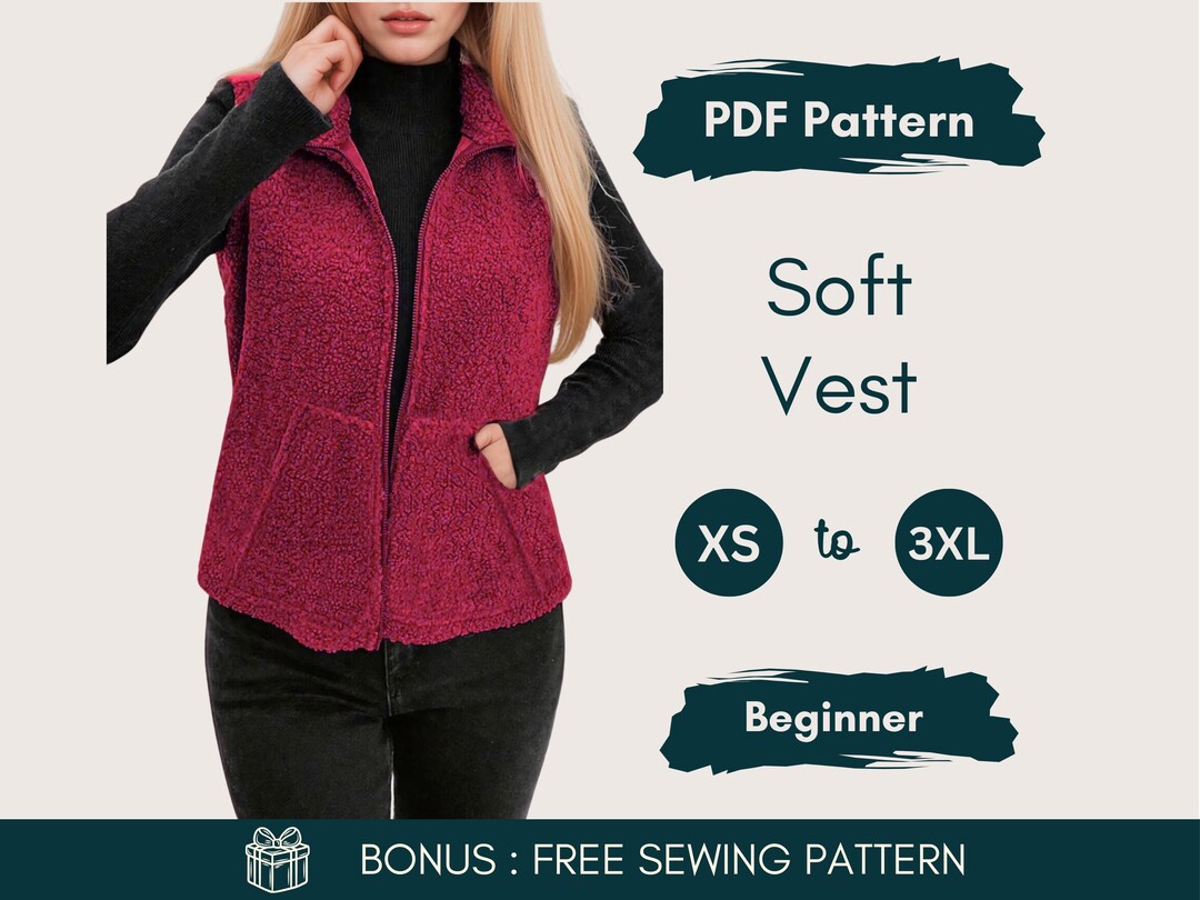 Teddy Vest Sewing Pattern | Fall Women Vest Sewing Pattern | Easy ...