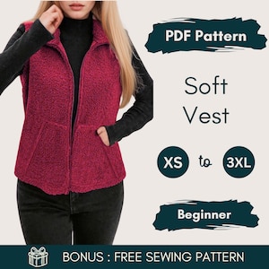 Teddy Vest Sewing Pattern | Fall Women Vest Sewing Pattern | Easy ...