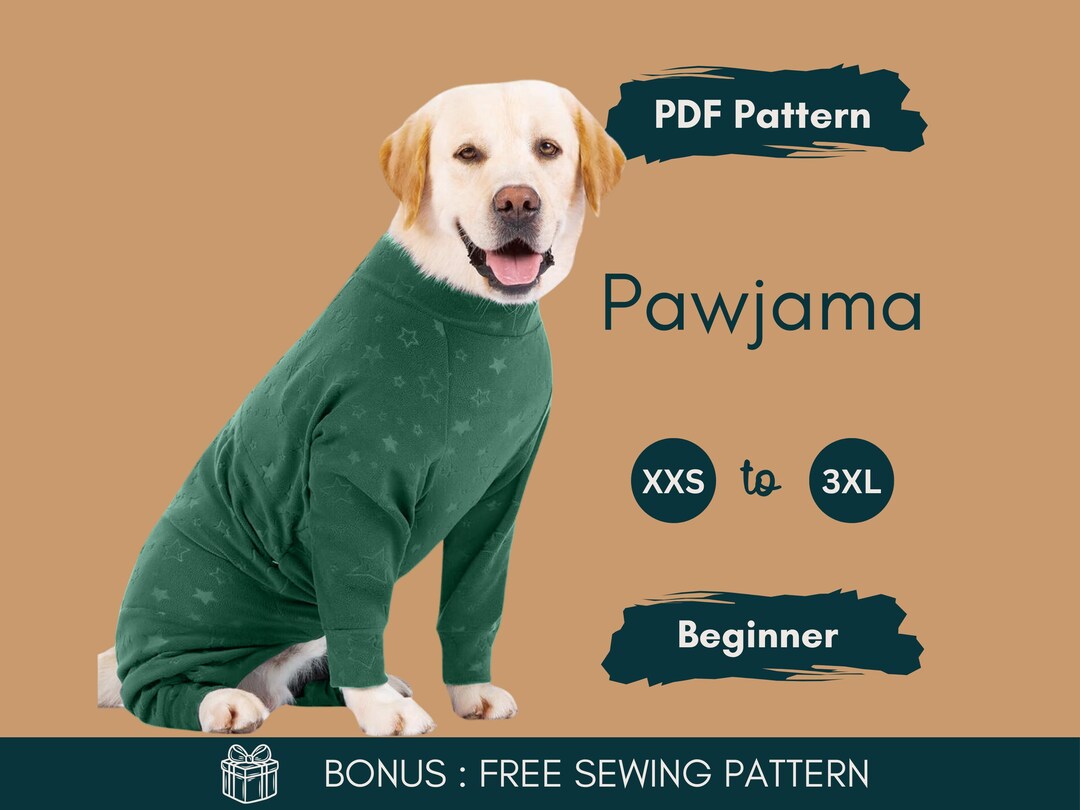 Dog Pajama Sewing Pattern | Dog Jumpsuit Pattern | Cozy Dogwear Sewing ...