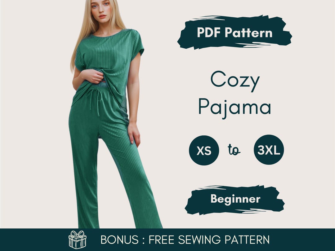 Pajama Set Sewing Pattern | Women’s Nightwear Pattern | Comfortable Sleepwear and Loungewear ...