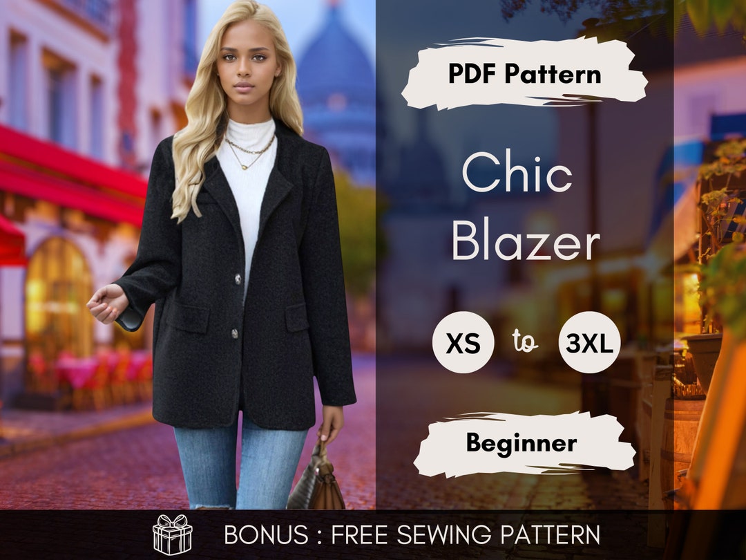 Women Blazer Sewing Pattern | Coat Sewing Pattern | Fall Winter ...