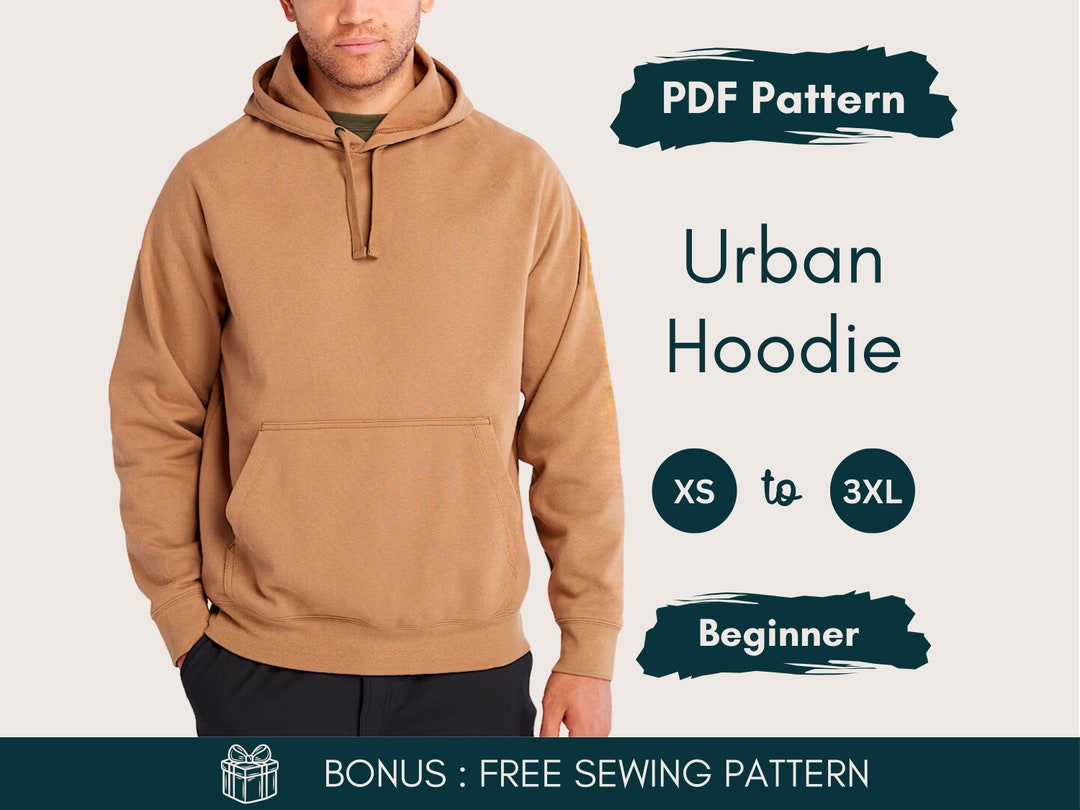 Men Hoodie Sewing Pattern PDF | DIY Sweatshirt Pattern | Easy Sew ...