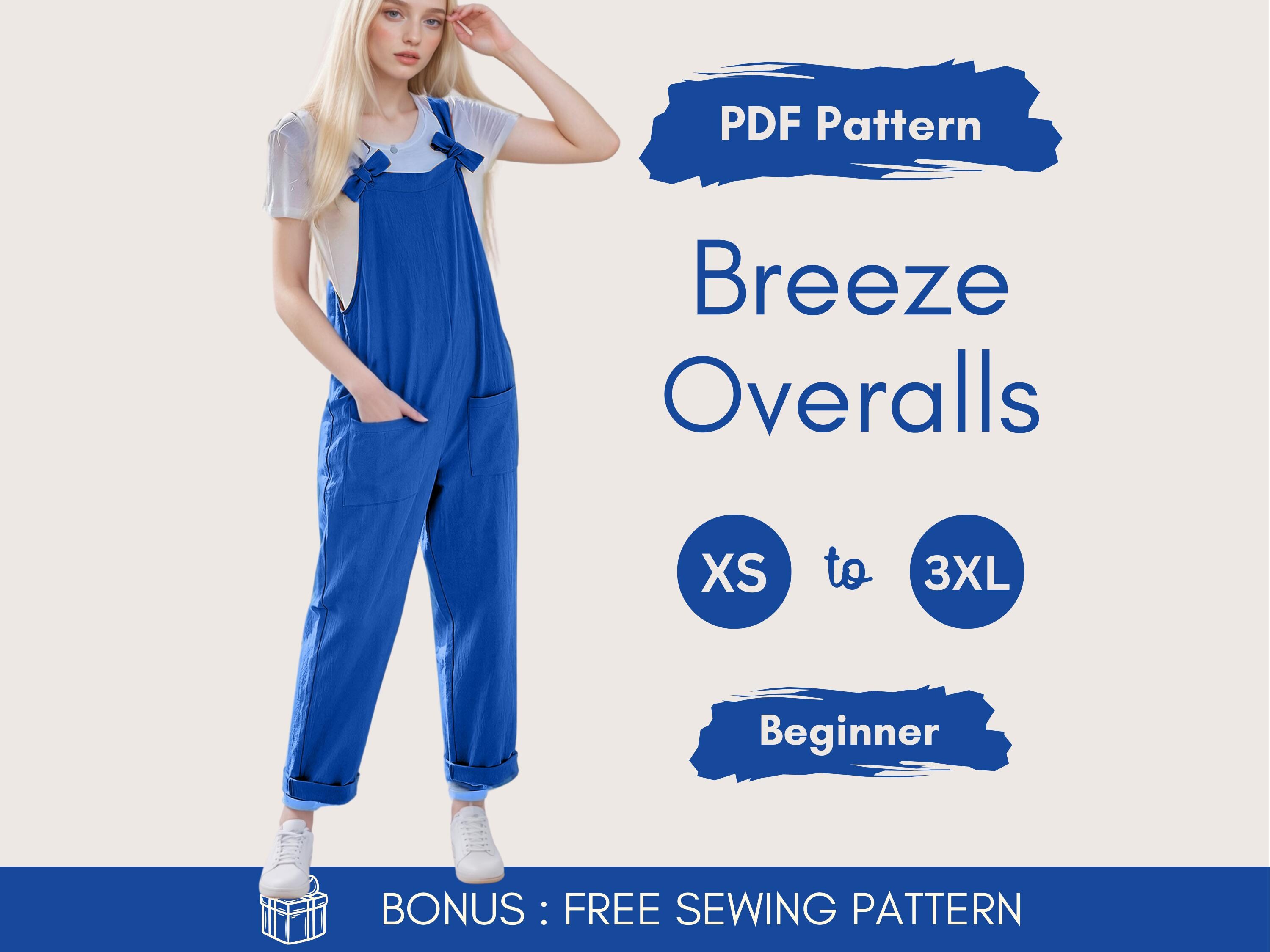 Meadow Overall Jumpsuit Sewing Pattern Meadow Loose-fit Dungarees Women ...