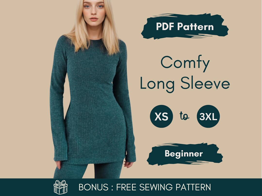 Long Sleeve Sewing Pattern | Cozy Loungewear Top for Women | Easy DIY ...