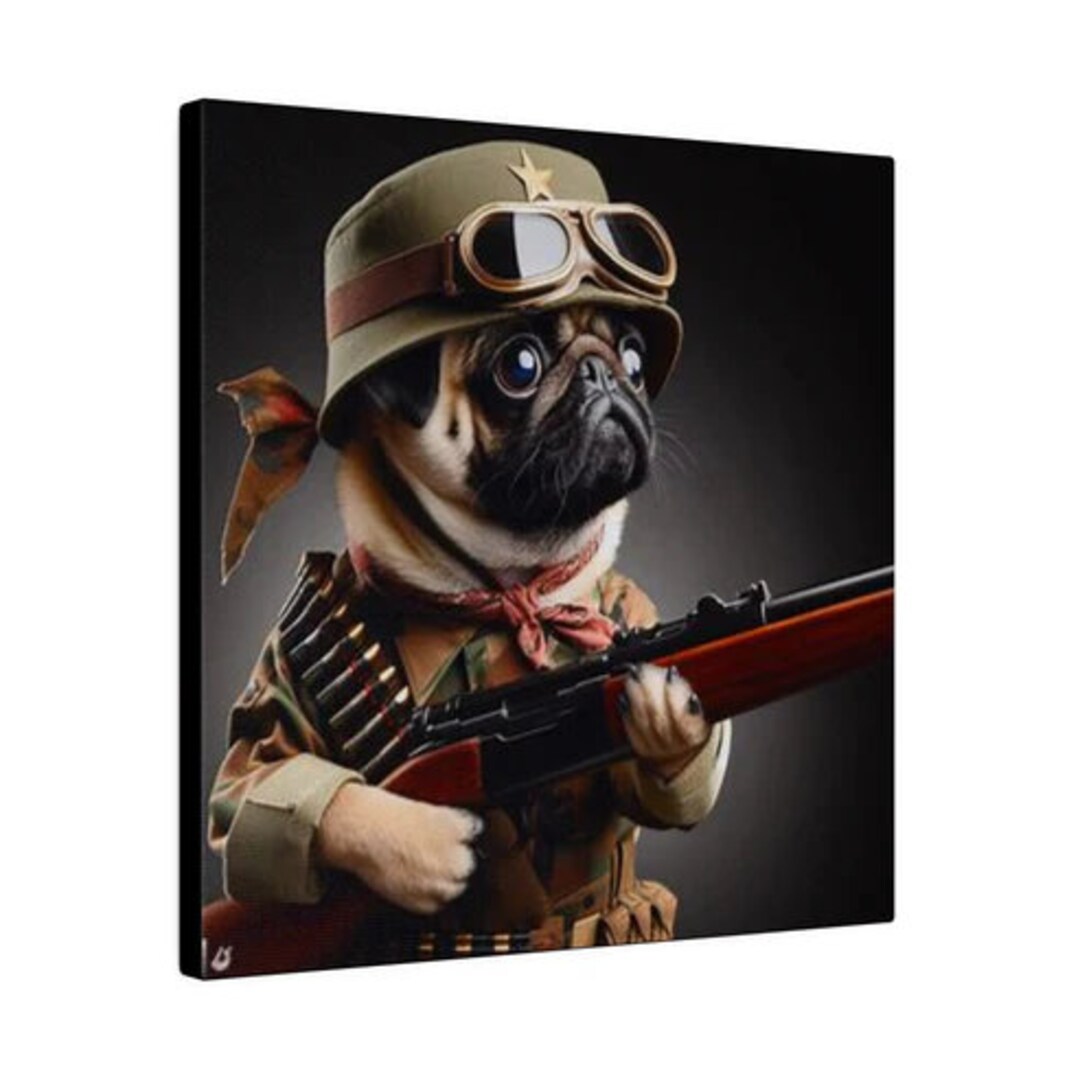 Pug Special Forces Combat Soldier Holding Rifle Motivational Funny and ...