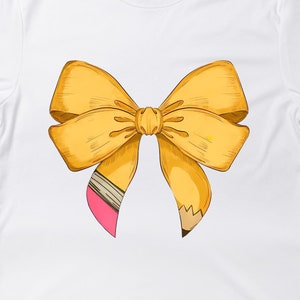 Cute Pencil Bow PNG, Back to School Clipart, Yellow Bow With Pencil ...